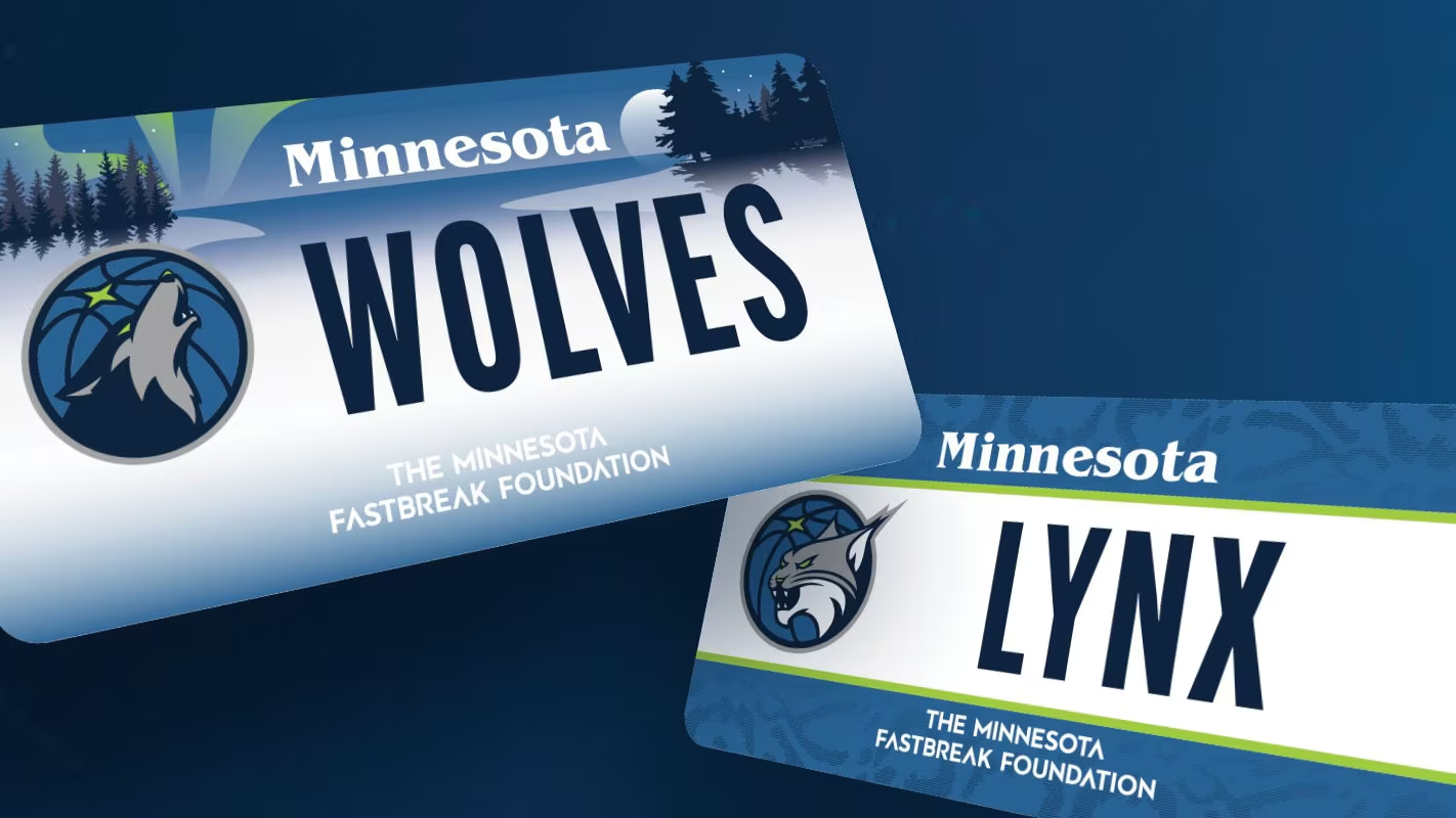Minnesota Timberwolves, Lynx unveil license plate designs - KVSC 88.1 FM